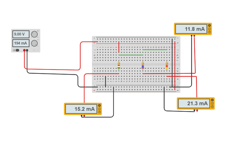 Circuit design montaje 1 ejercicio 2 | Tinkercad