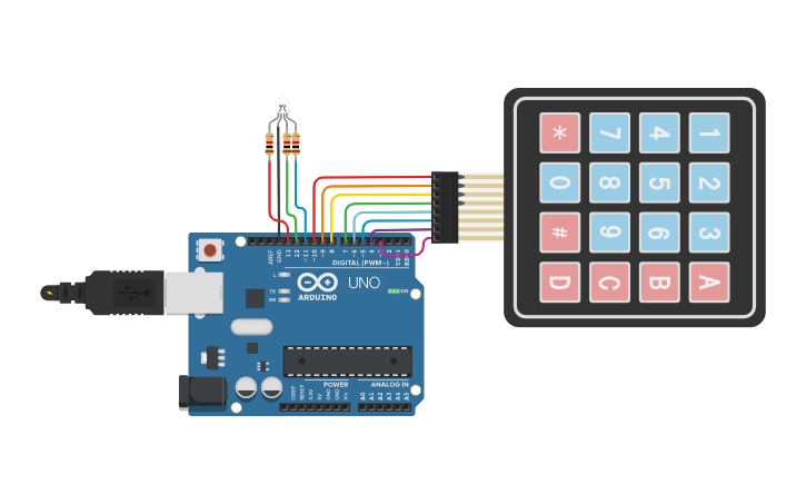 Circuit Design Keypad Pincode Serial Tinkercad