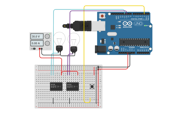 Circuit design Protótipo de portão automático - Tinkercad