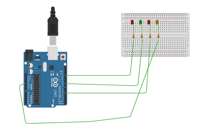 Circuit design Diseño semáforo pro - Tinkercad