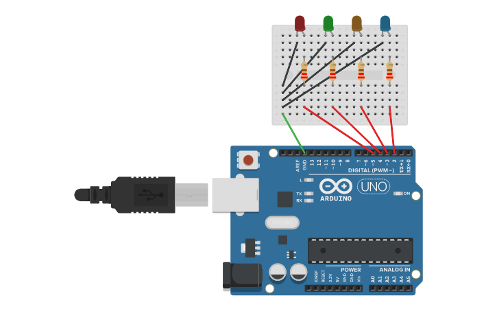 Circuit design Christmas-Light - Tinkercad