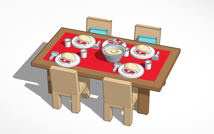 3D design dinning table - Tinkercad