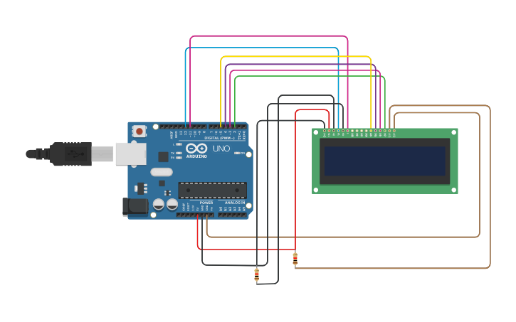 Circuit design Arduino #1 - LCD (Liquid Crystal Display) - Tinkercad