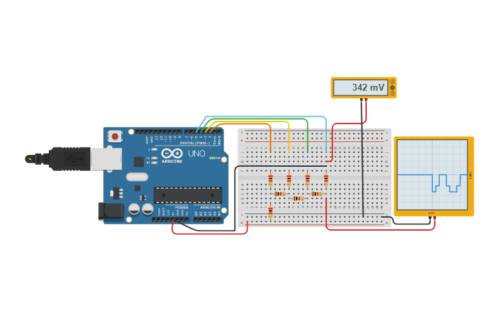 Circuit Design Dac R 2r 4 Bit Tinkercad