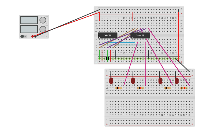 Circuit design 2 to 4 Decoder_Arpan | Tinkercad