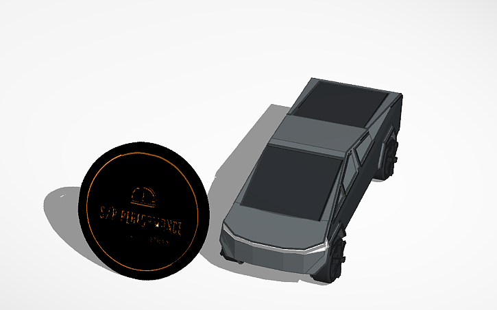 3D design Tesla Cybertruck - Tinkercad