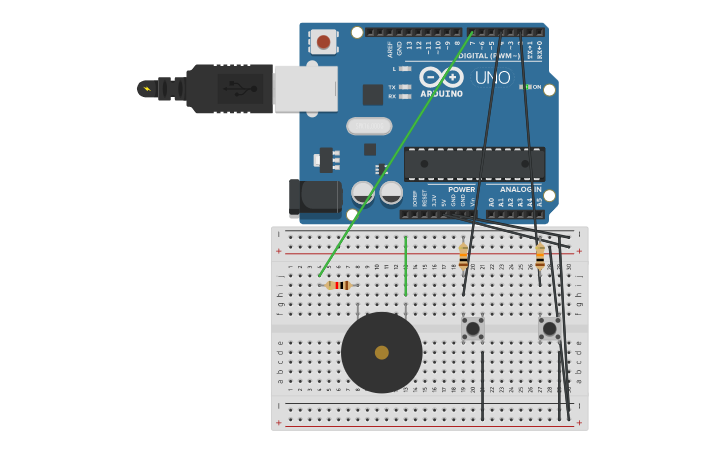 Circuit design control cod by switsh - Tinkercad