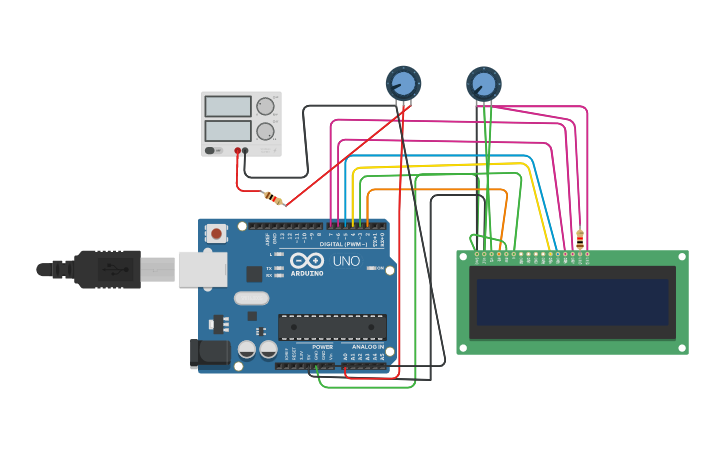 Circuit design digital voltmeter - Tinkercad