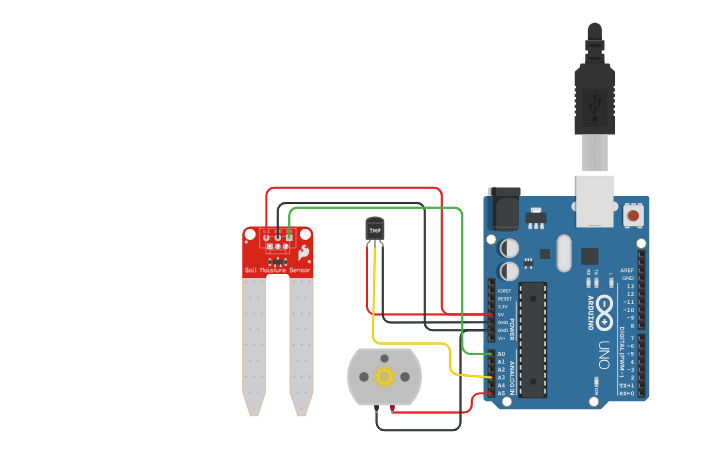Circuit design soil and tempretiolr - Tinkercad