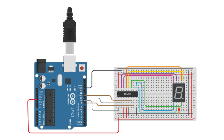 Circuit Design Arduino Display De 7 Segmentos Ci 4511 Tinkercad 3208