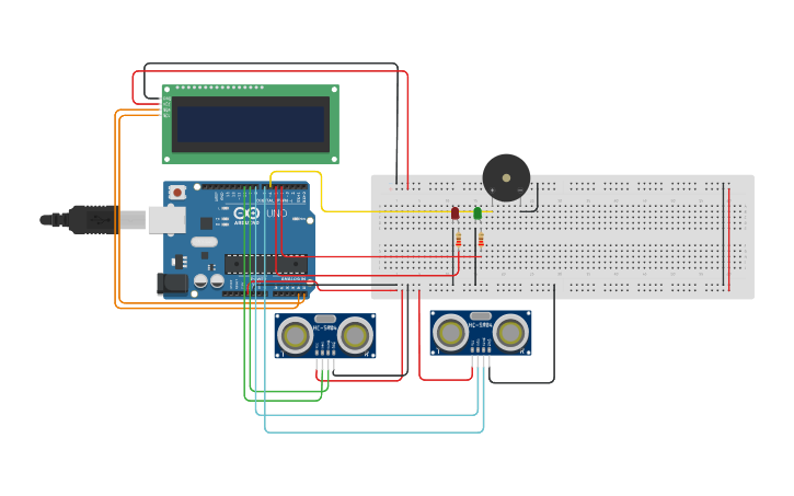 Circuit Design Smart Visitor Counter Tinkercad