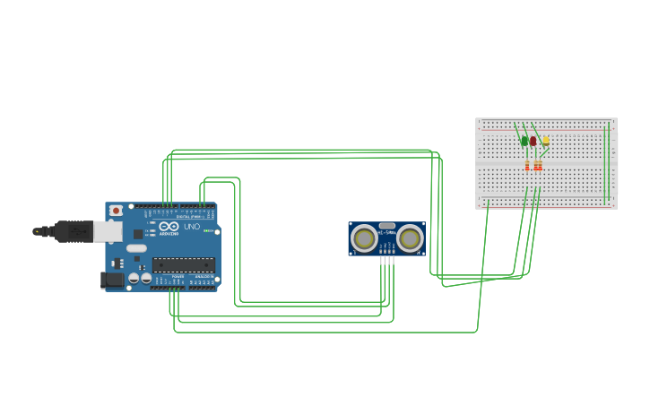 Circuit Design Sensor De Proximidad Con Leds Tinkercad
