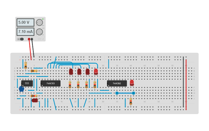 Circuit design Diseño NOR | Tinkercad