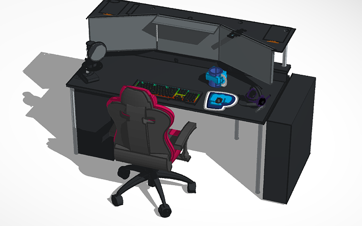 3D design Gaming Setup - Tinkercad