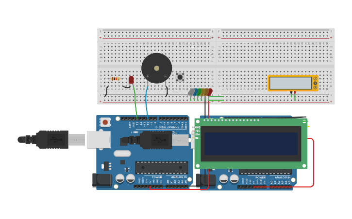 Circuit design MORE WORDS UPDATE Morse Code 2 - Tinkercad