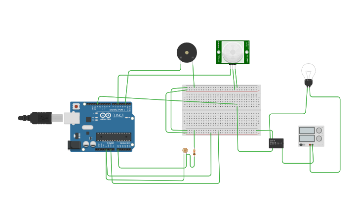 Circuit design Motion based light control | Tinkercad