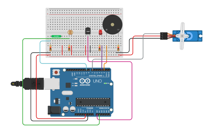 Circuit Design Multi Sensor Automated Safety Lock System Tinkercad