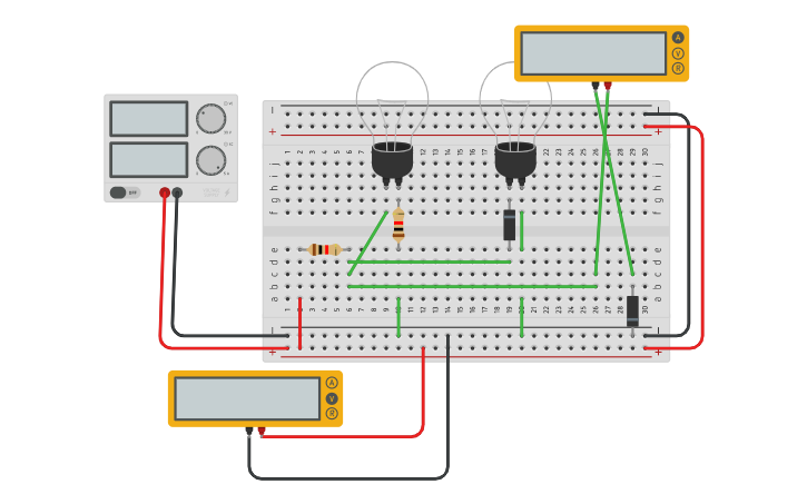 Circuit design Fórum 02/12 - Exercicio 2 - Circuito A - Lâmpadas - Tinkercad