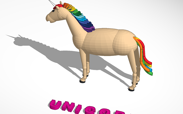 3D design unicorn - Tinkercad