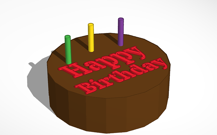 3D design Birthday Cake - Tinkercad