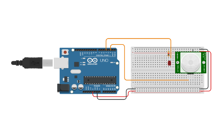 Circuit Design Pir Sensor Tinkercad