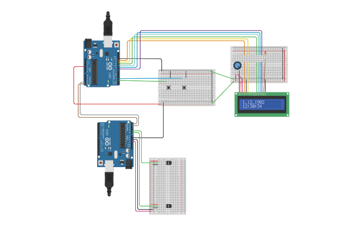 Circuit design I2C communication both ways | Tinkercad