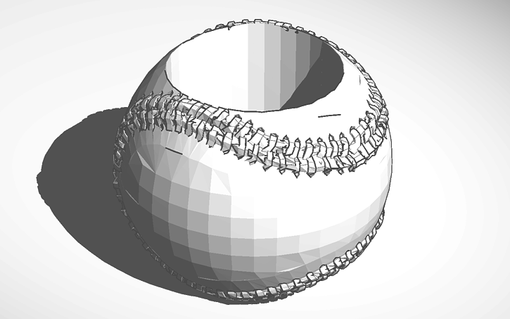3D design baseball bracelet - Tinkercad