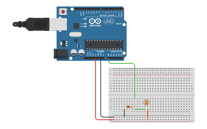 Circuit design Analog Read - Tinkercad