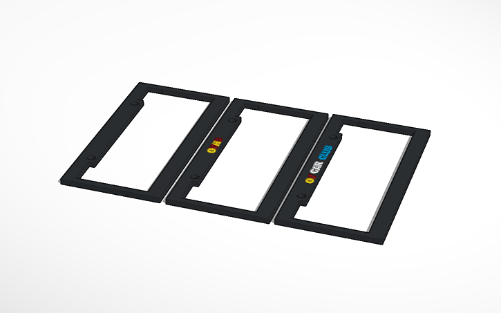 3D design licence plate frame - Tinkercad