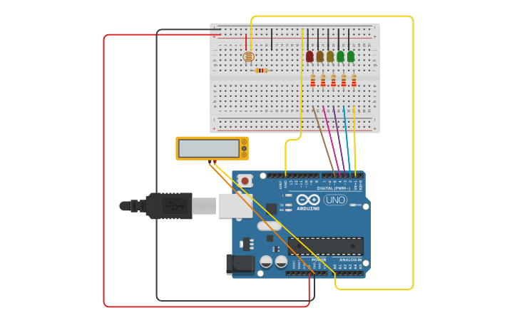 Circuit design LDR - Tinkercad