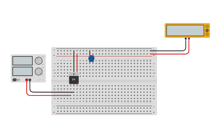 Circuit design Baja Tensión de 12v a 5v - Tinkercad