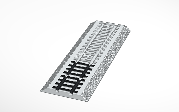 3D design N-scale Peco 55 Track 104(bed) - Tinkercad