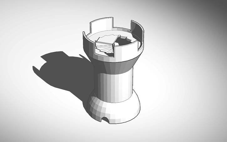 3D design Rook Tower (Look inside!) | Tinkercad