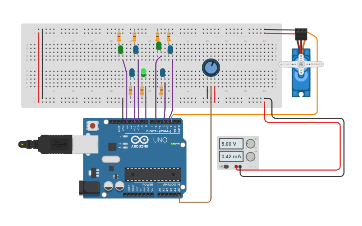 Circuit design Servo motor | Tinkercad