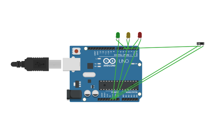 Circuit Design Traffic Light Tinkercad