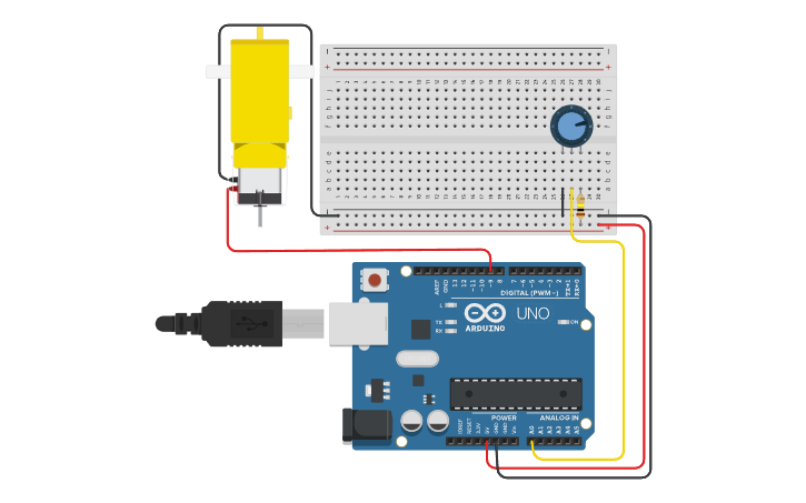 Circuit design PWM Motor Controller - Tinkercad