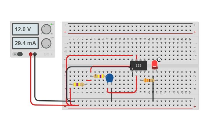 Circuit design timer 555 - Tinkercad
