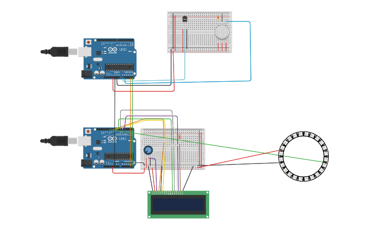 Circuit design 2 sensor i2c | Tinkercad