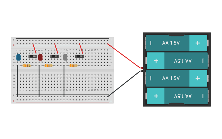 Circuit design circuito LED paralelo p2 | Tinkercad