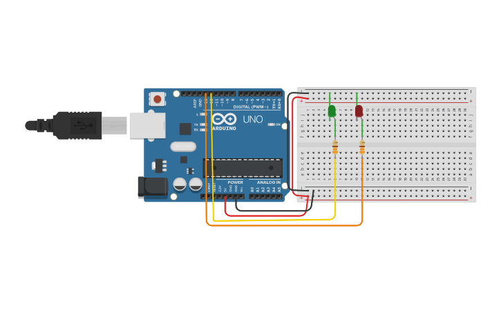 Circuit design leds - Tinkercad