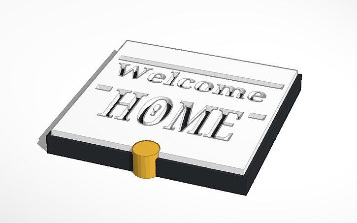 3D design Welcome Home sign - Tinkercad