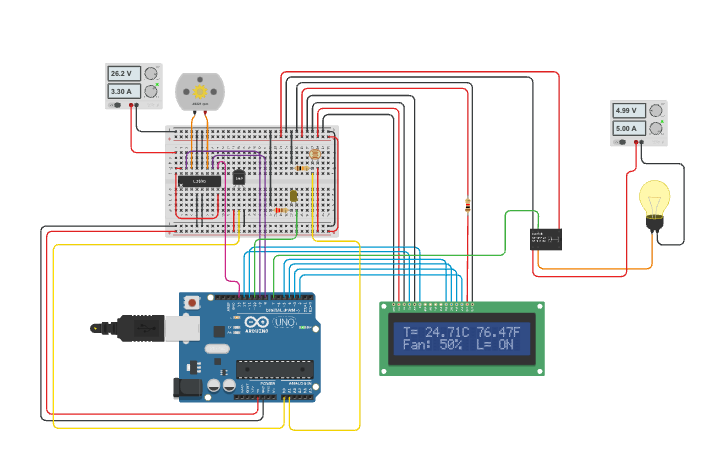 Circuit design home automation - Tinkercad