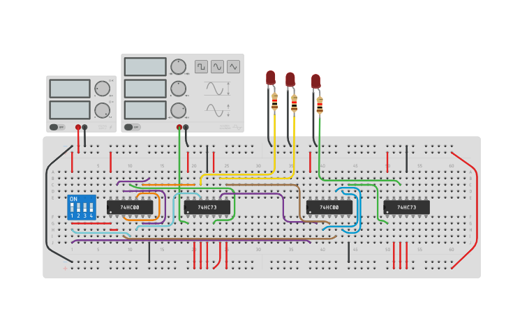 Circuit Design 3 Bit Asynchronous Up Down Counter Tinkercad