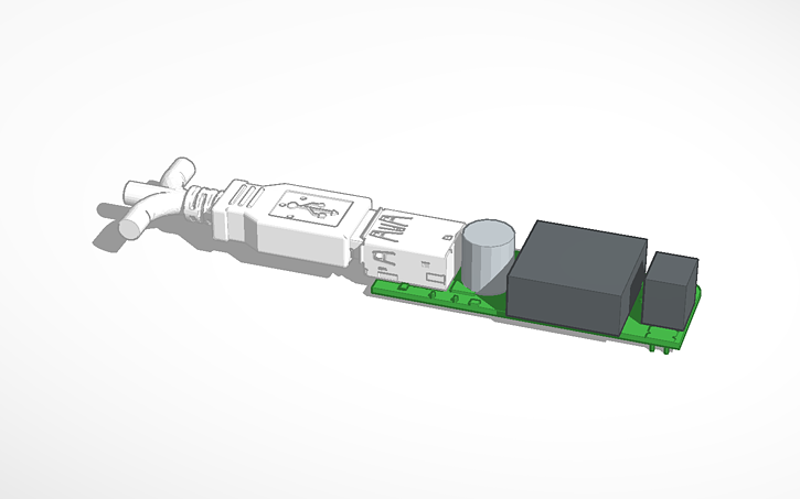 3D design 12V USB Module - Tinkercad