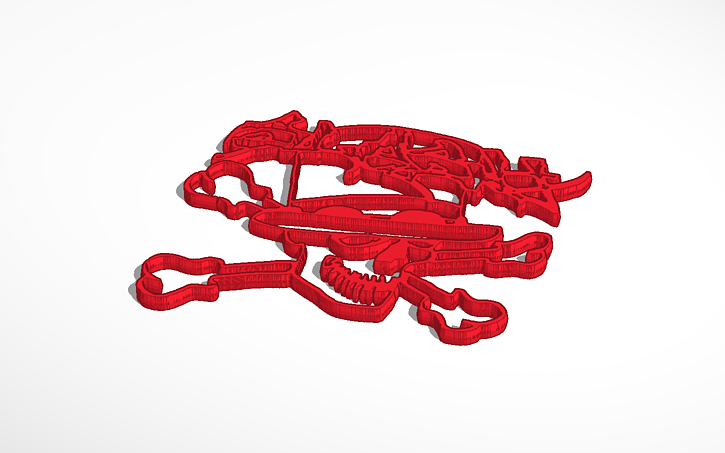 3D design skull slash stencil negative | Tinkercad