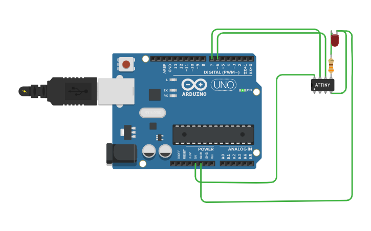 Circuit Design Attiny Tinkercad