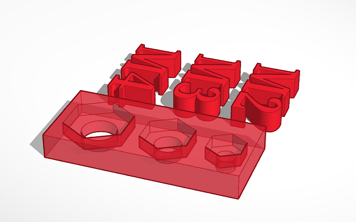 3D design M2 M3 M4 NUT - Tinkercad