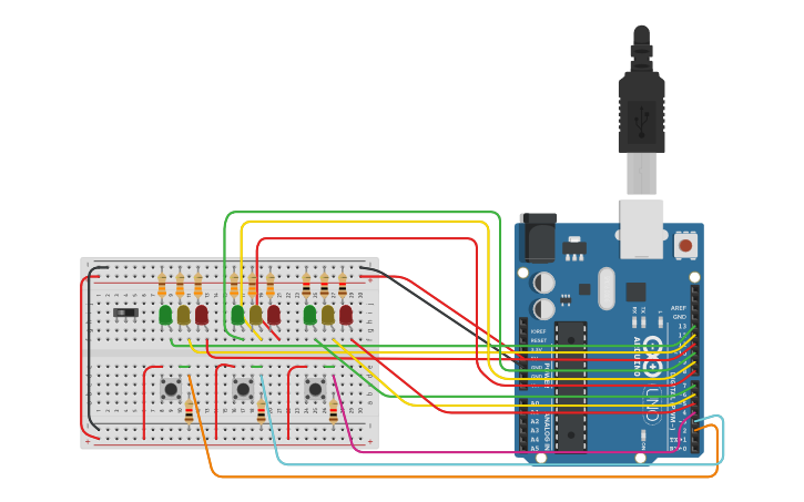 Circuit design Traffic Management - Tinkercad