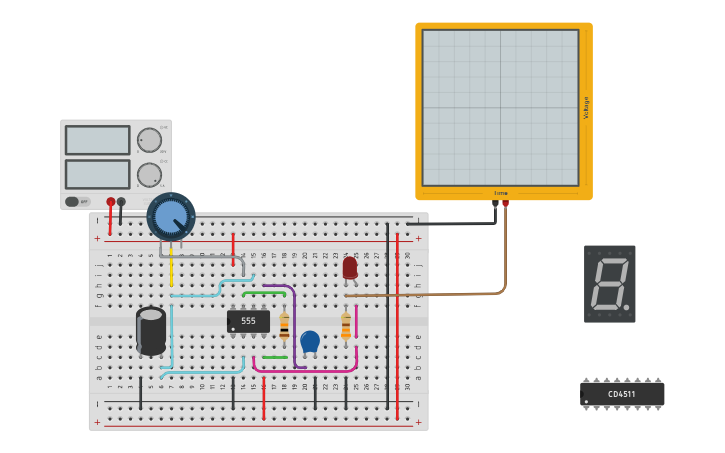 Circuit design Reloj con 555 Astable - Tinkercad