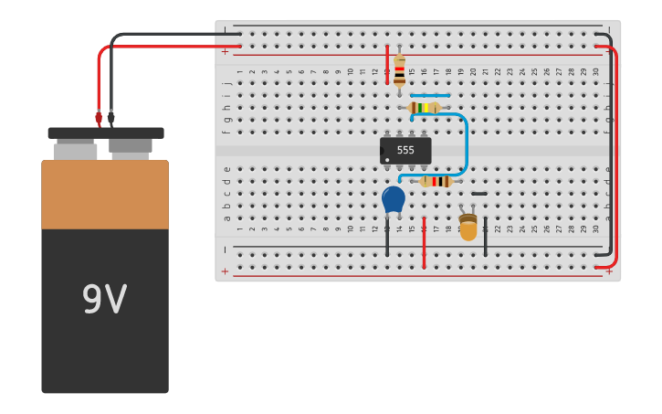 Circuit design 555 timer | Tinkercad